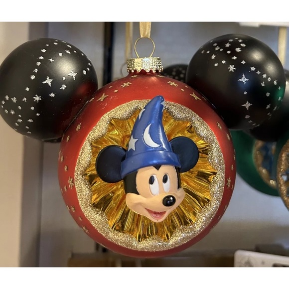 Holiday | Disney Parks Sorcerer Mickey Mouse Icon Blown Glass Ornament ...